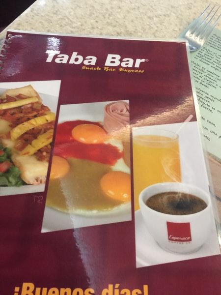 Menu at La Taba pub & bar, Mexico City, Terminal 2