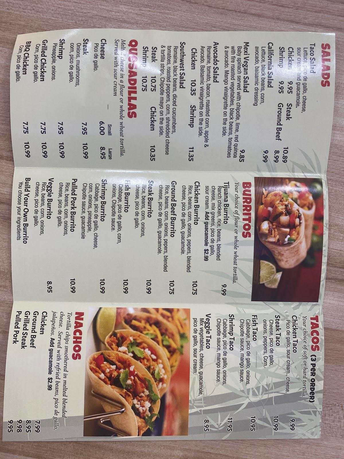 Menu at Tijuana Grill Bohemia restaurant, Bohemia