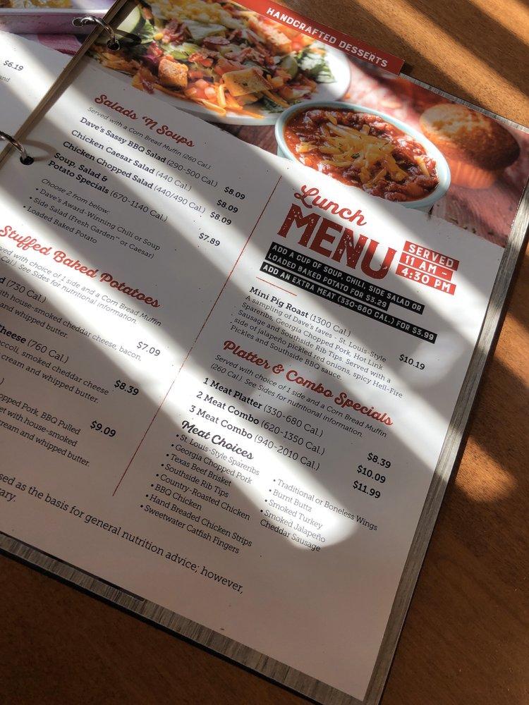 Menu at Famous Dave's Bar-B-Que, Flint, G3558 Miller Rd
