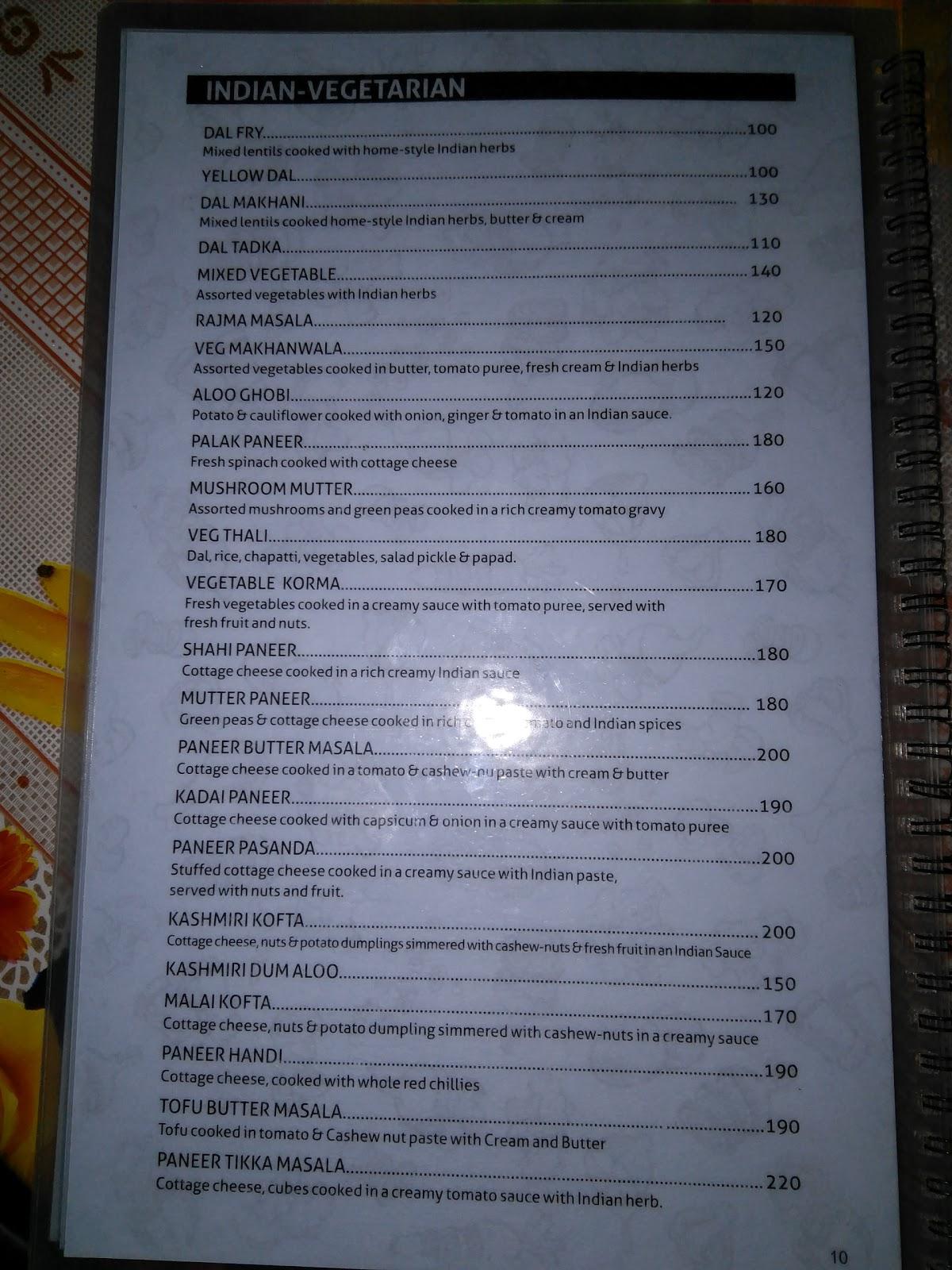 Menu at Himalayan Flavours Restaurant Bhasgunag Mcleodganj Dharamshala ...