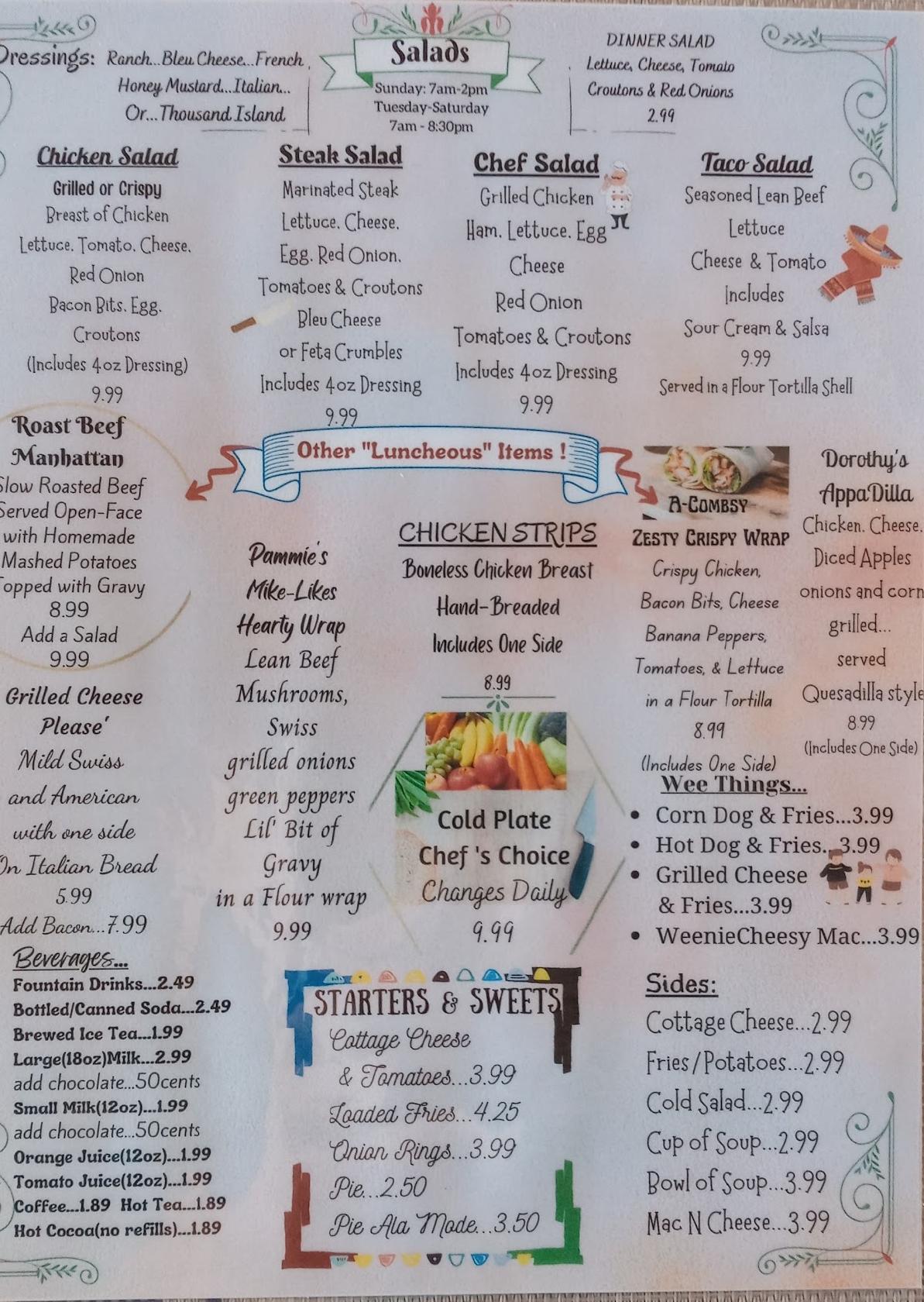 Menu at Retta Jeans Cafe, Poland