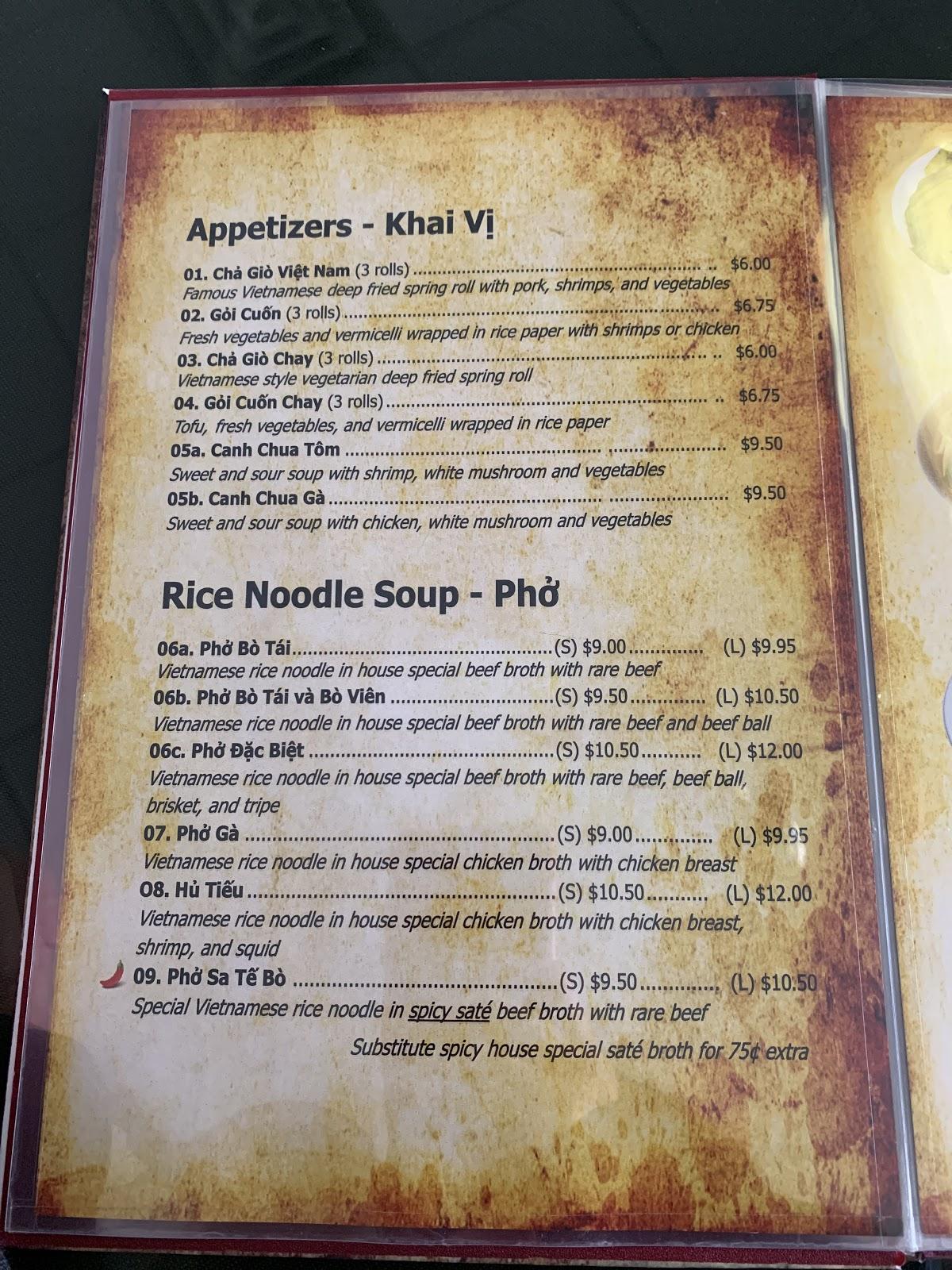 Menu at Mekong Restaurant, Kingston, 394 Princess St