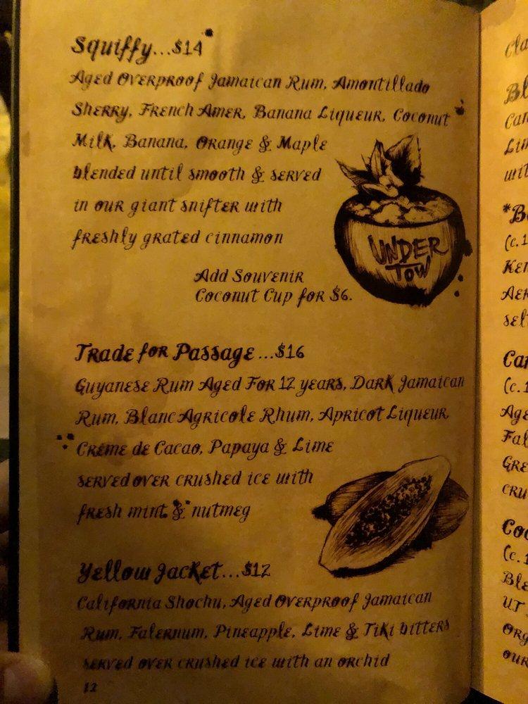 Menu at UnderTow pub & bar, Phoenix, E Indian School Rd Suite 100