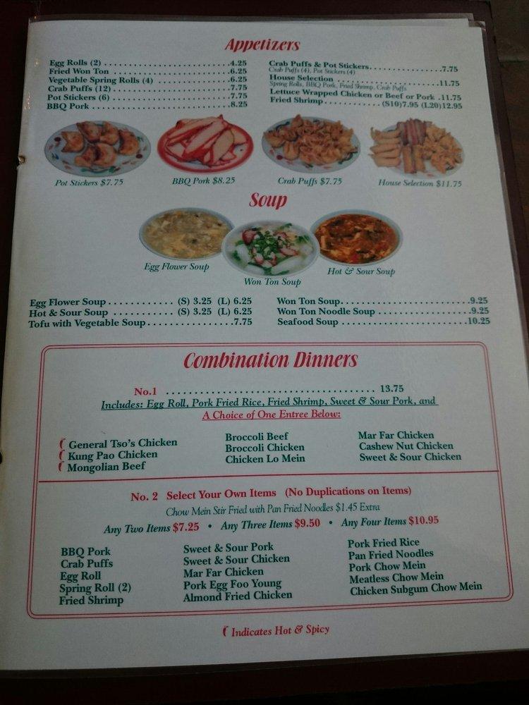 Menu at House Of Beijing restaurant, Vancouver