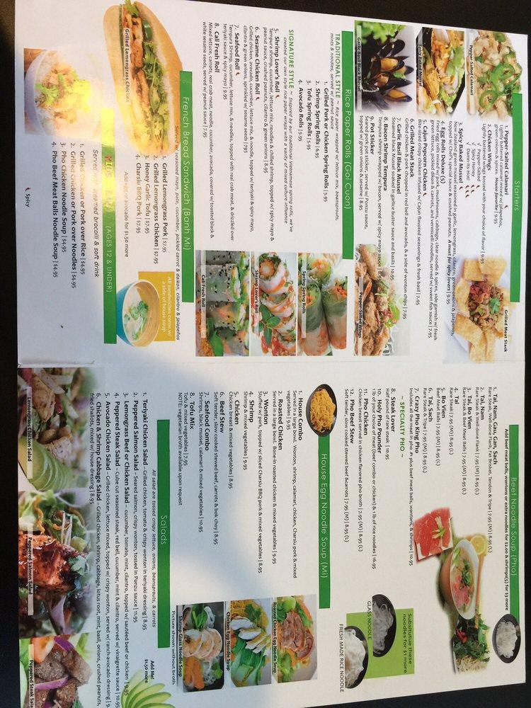 Menu at Pho Fresh restaurant, Rancho Cordova