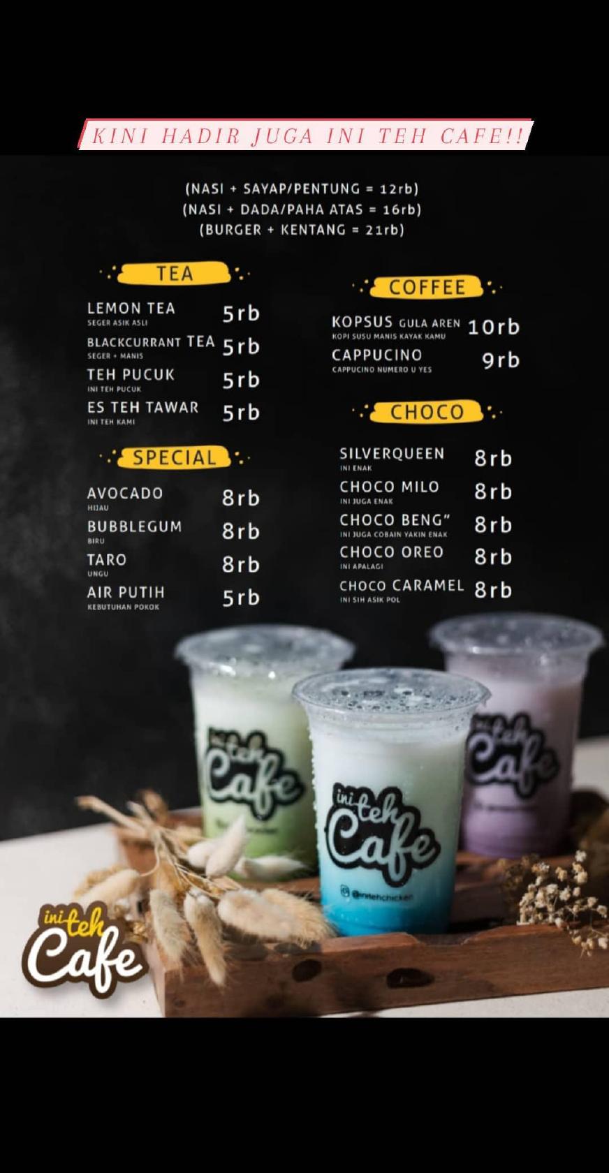 Menu at Ini Teh Chicken & Cafe, South Tangerang