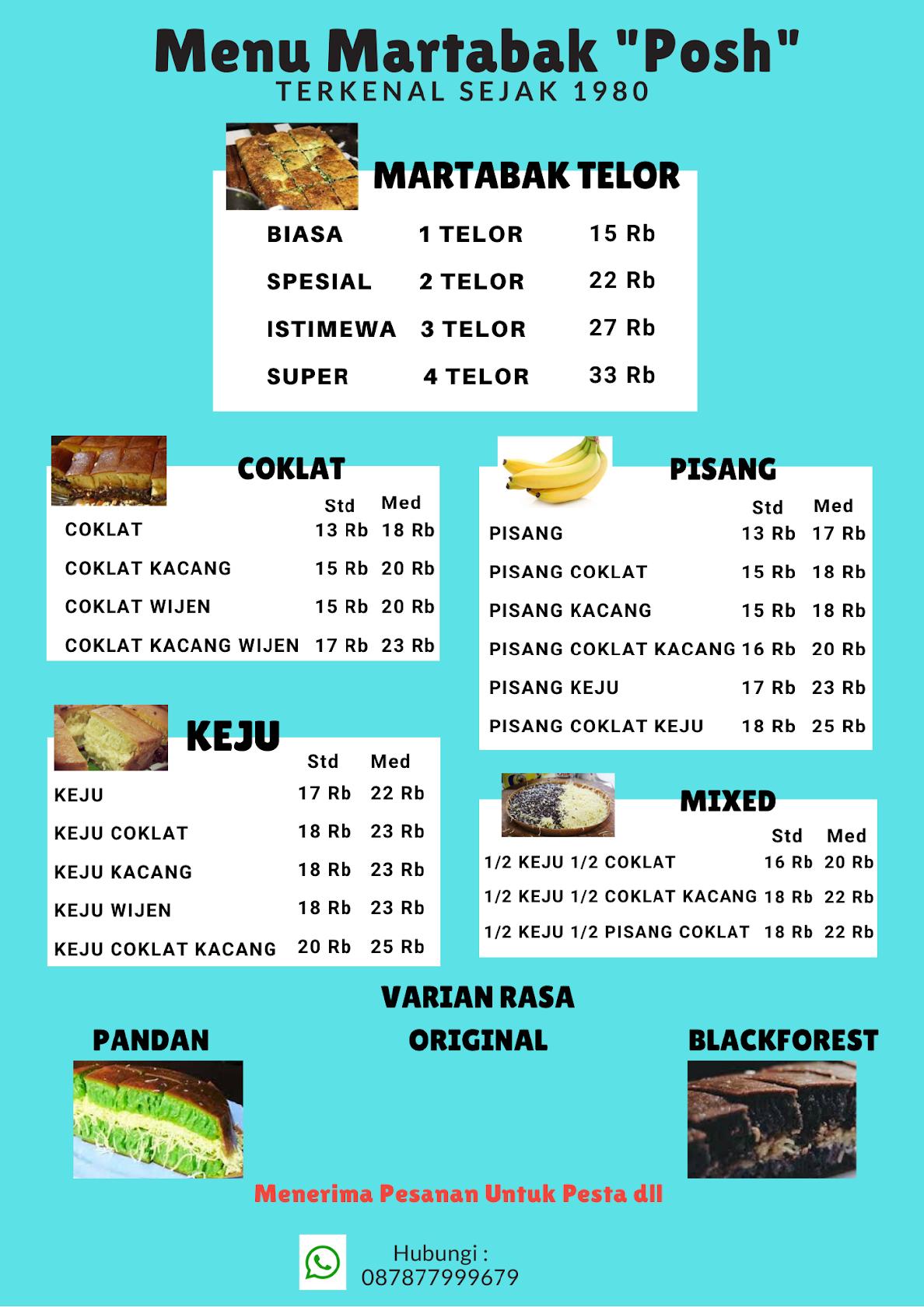 Menu at Martabak POSH asli Lebaksiu ( Manis dan Telor) restaurant, Sawahan