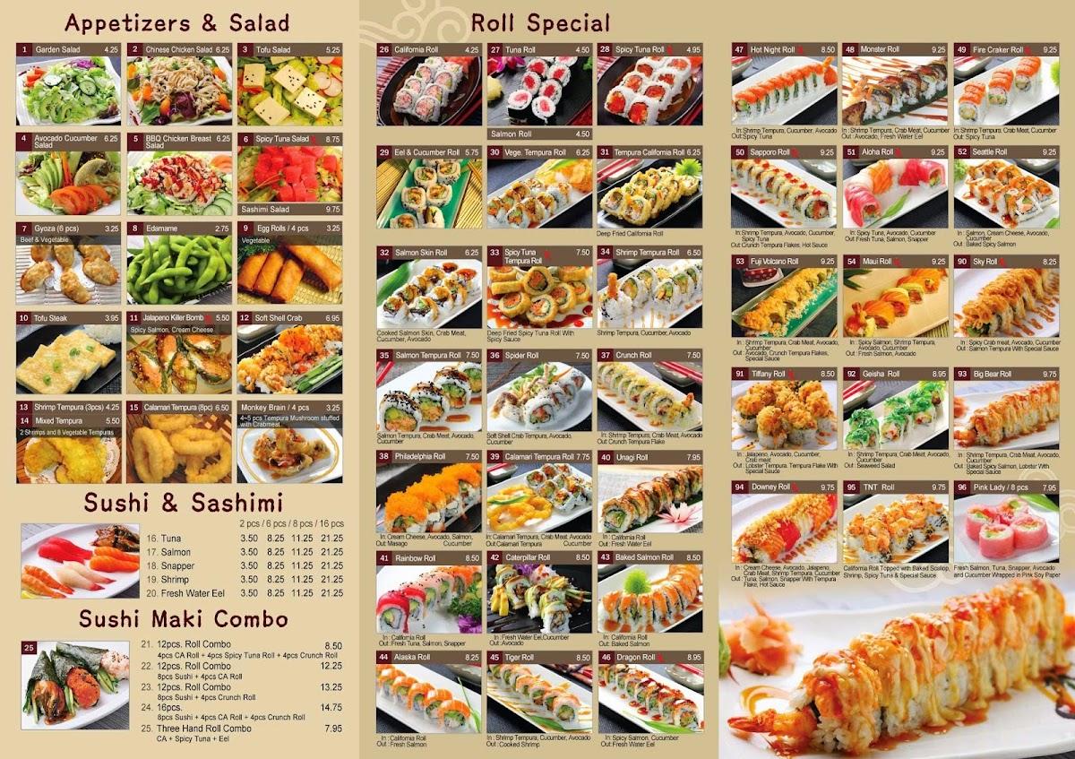 Menu at Maui Sushi & Teriyaki restaurant, Downey