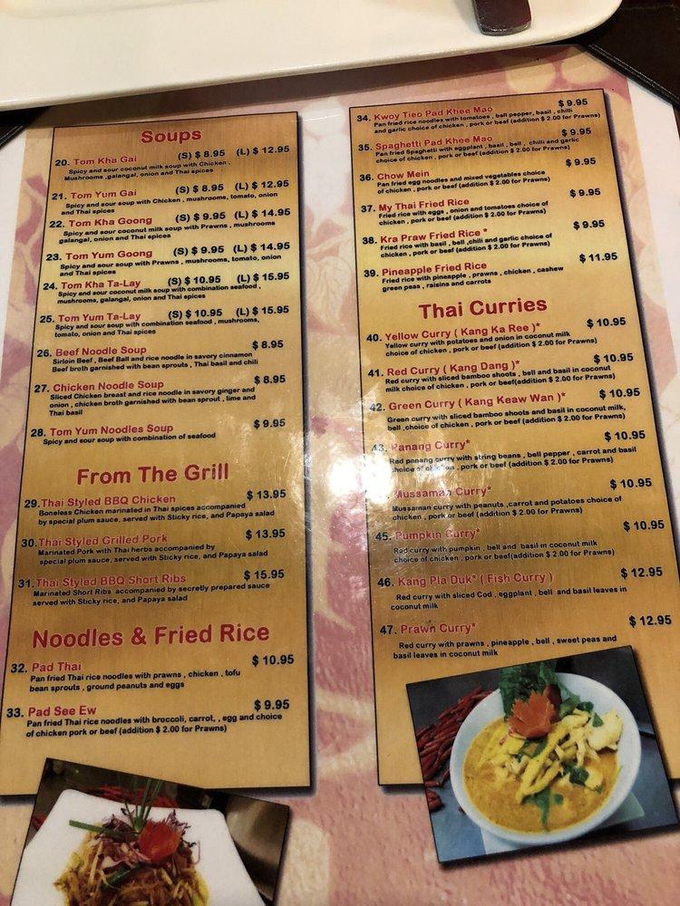 Menu at My Thai Cuisine restaurant, Ripon