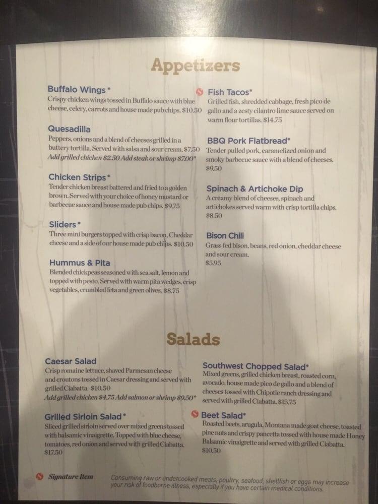 Menu at The Branch Restaurant & Bar, West Yellowstone