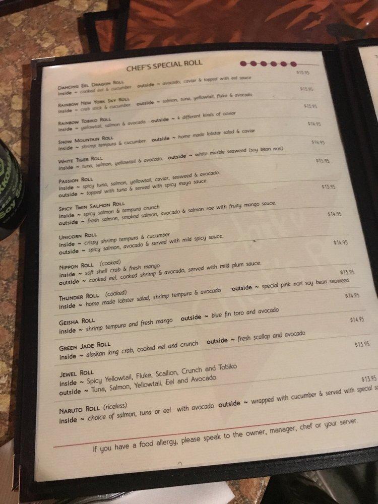 Menu at Haiku Asian Bistro restaurant, Bronxville