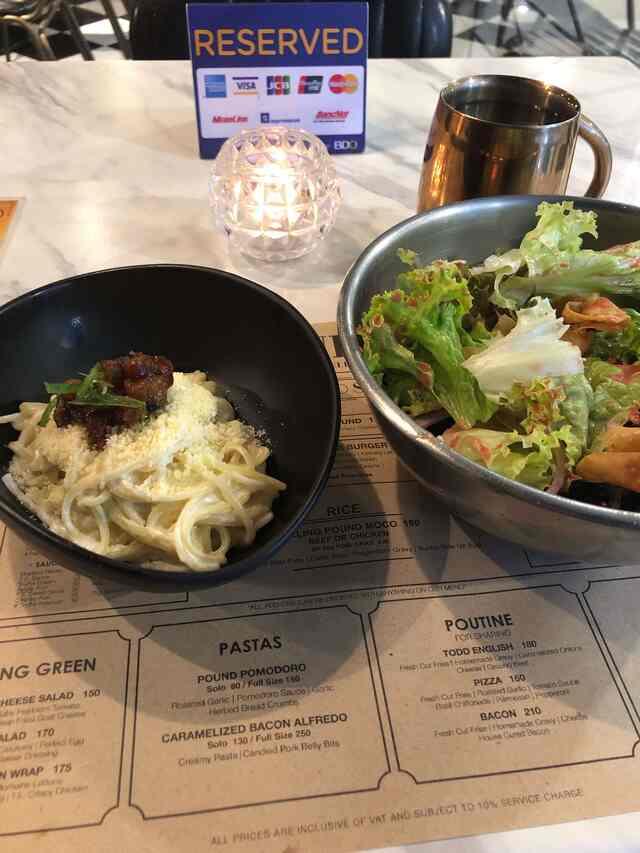 Menu at Pound restaurant, Manila, Pedro Gil St