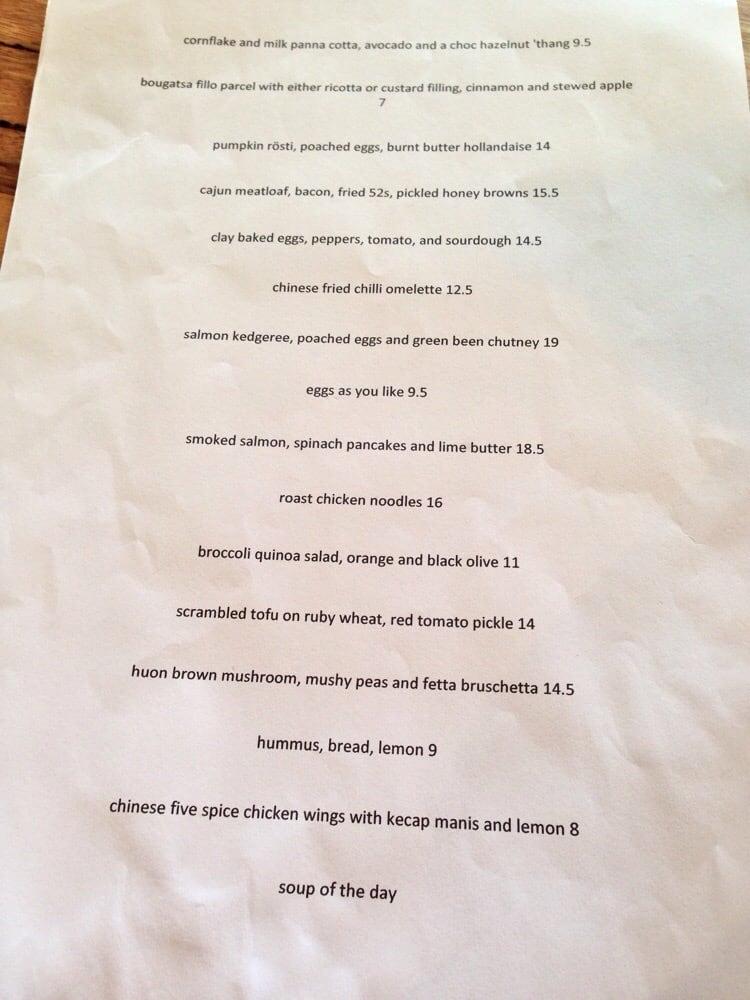 Menu at Room For A Pony pub & bar, North Hobart