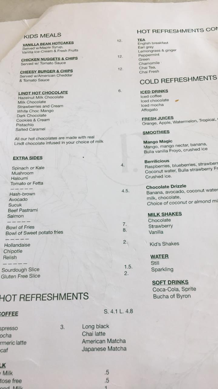 Menu at The Pantry Melbourne cafe, Pascoe Vale
