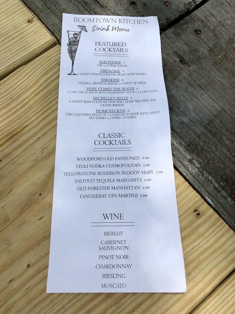 Menu at Boomtown Kitchen restaurant, New Albany