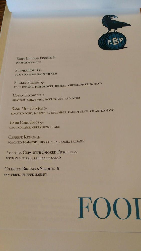 Menu at Elgin Beer Project pub & bar, Ottawa