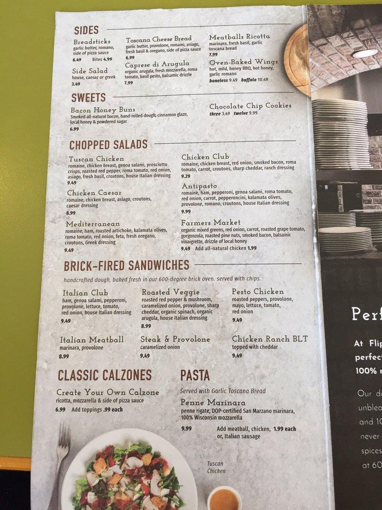 Menu at Flippers Pizzeria, Wildwood, Traverse Trl