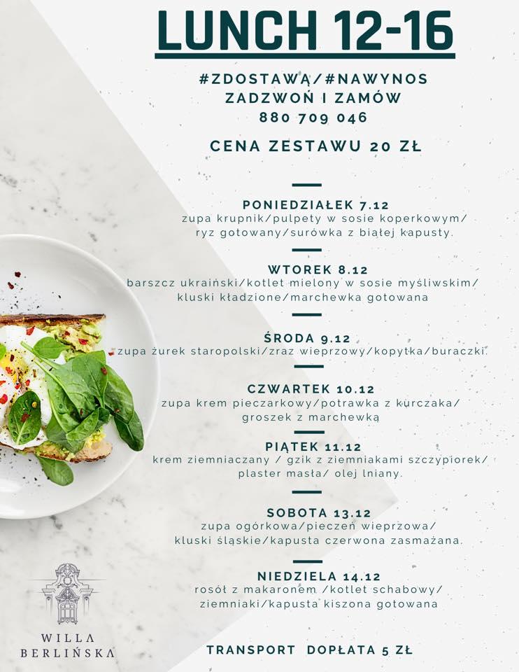 Menu at Willa Berlińska - Pałac w Nielęgowie - Restauracja, Poland