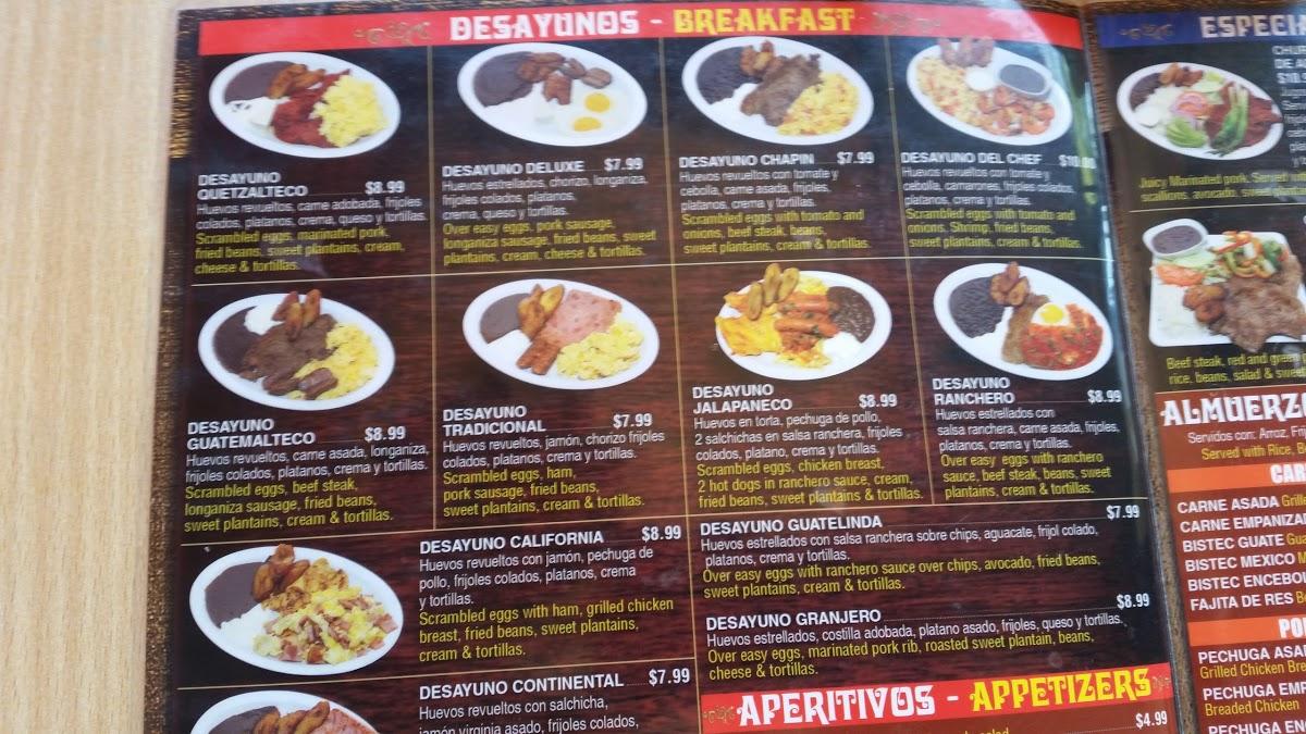 Menu at Joyce's Bakery and Restaurant El Chilaquil, Plainfield