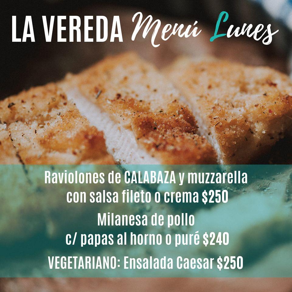 Menu at La Vereda cafeteria, Tandil