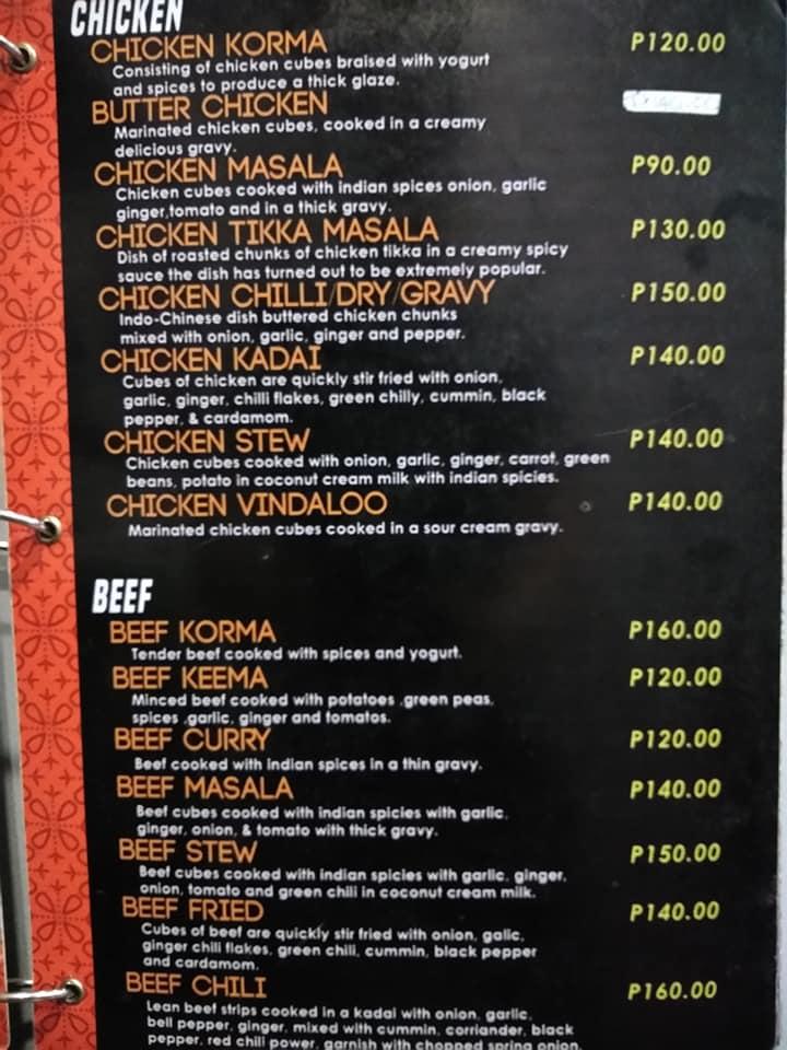Menu at Namaskar Ji restaurant, Koronadal City