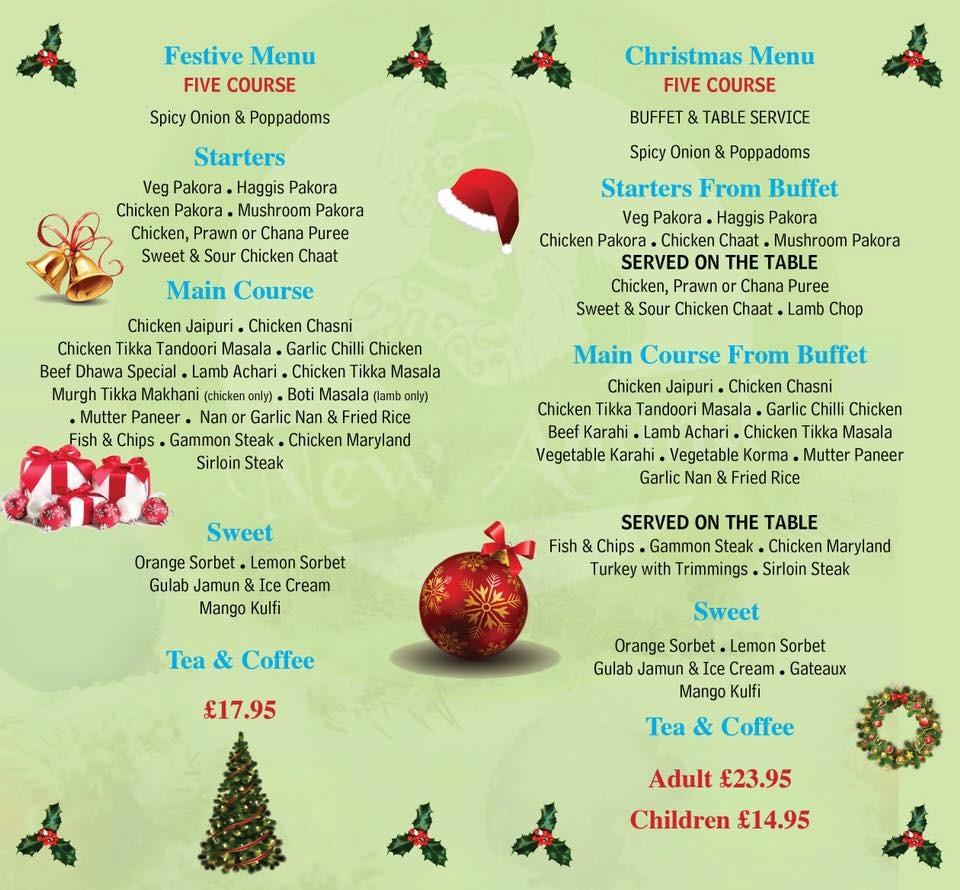 Menu at New Anand restaurant, Glasgow, 76 Nithsdale Rd