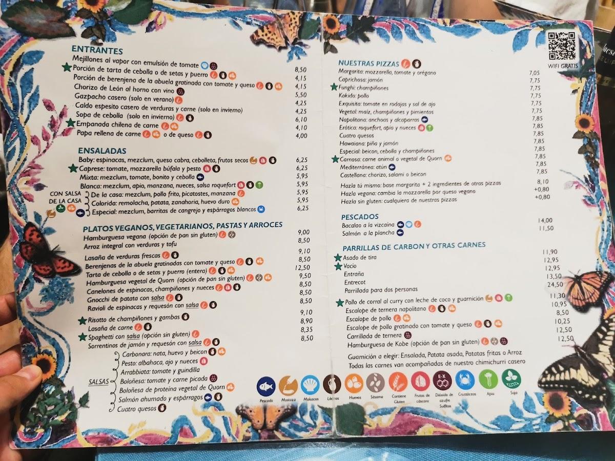 Menu at Restaurante Italiano "Il Piccolino Della Farfalla", Madrid