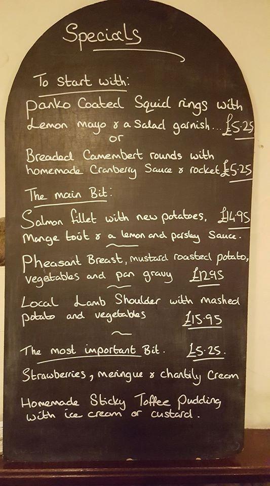 Menu at Mill Inn, Mungrisdale pub & bar, Mungrisdale, Mungrisdale