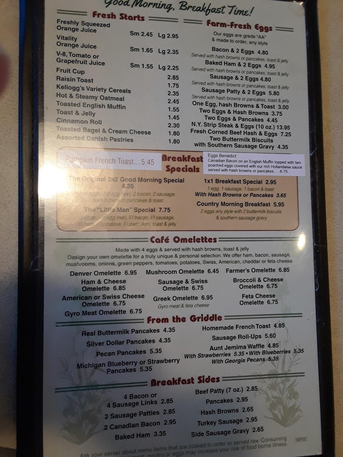 Menu at Wildflower Cafe, Charter Township of Clinton