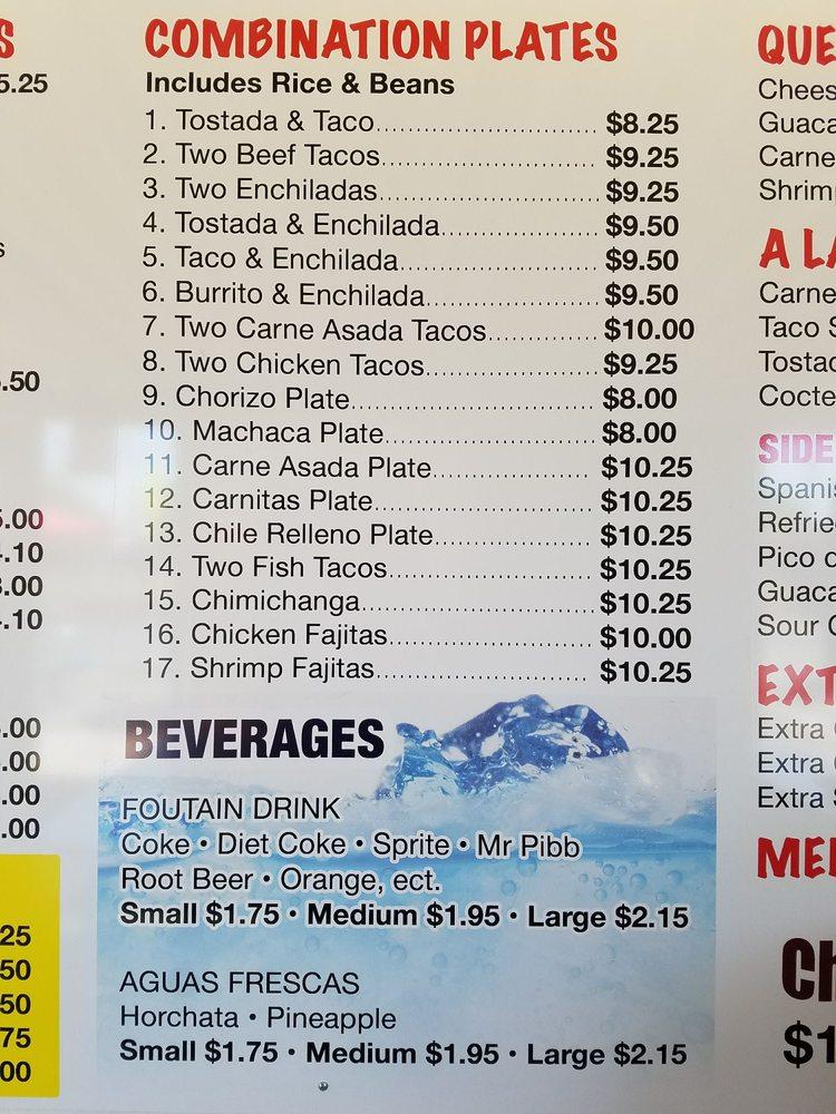 Menu at Gilberto's Tacos Mexican Restaurant, Citrus Heights