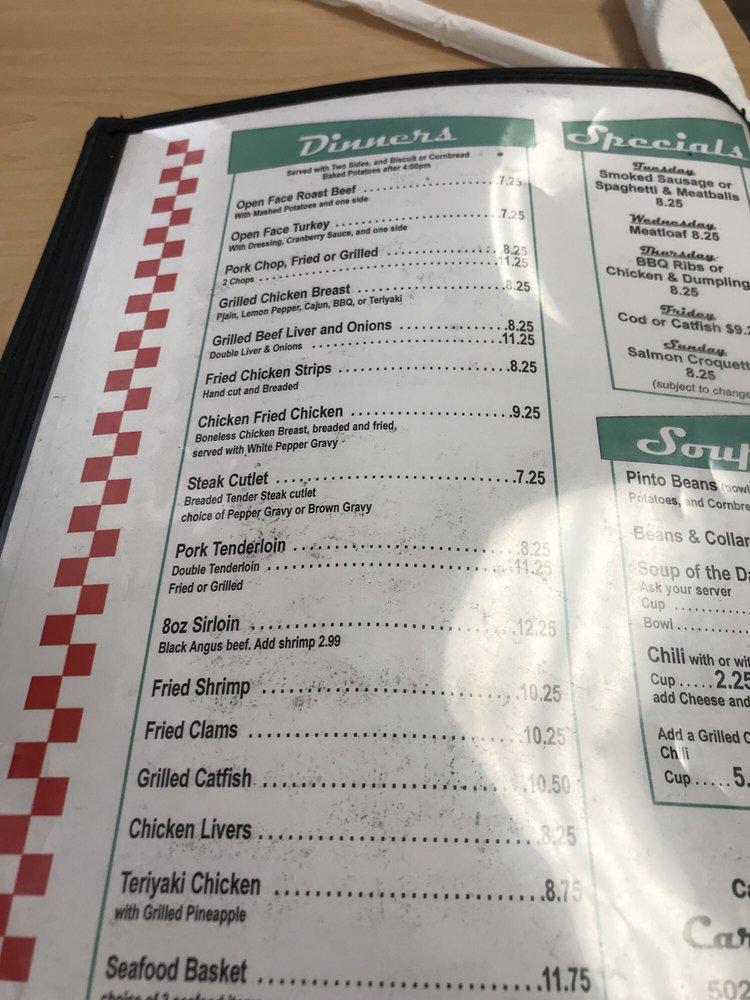Menu at Hillview Family Diner restaurant, Louisville