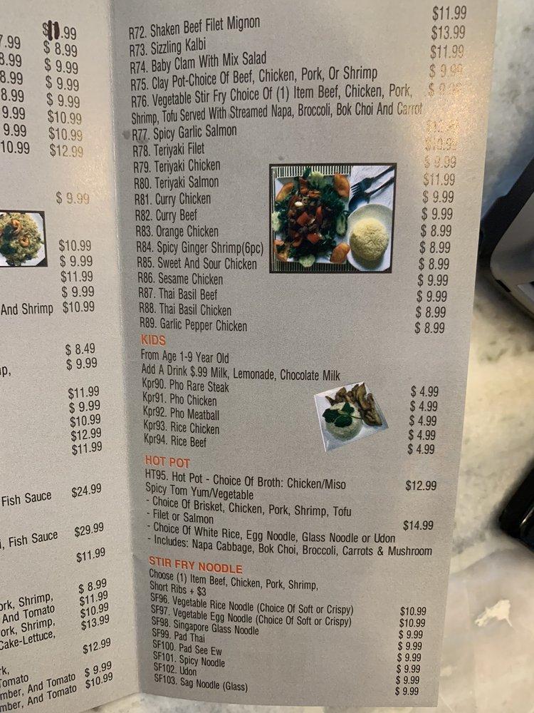 Menu at Pho Tastic & Deli restaurant, Corpus Christi