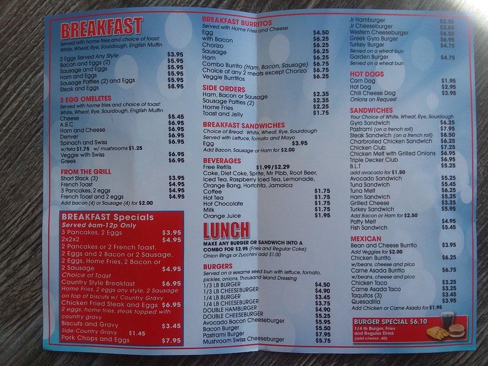 Menu at Strati Burgers restaurant, Covina
