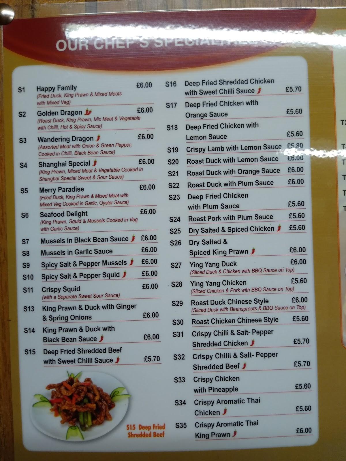 Menu at Good Luck fast food, Derby