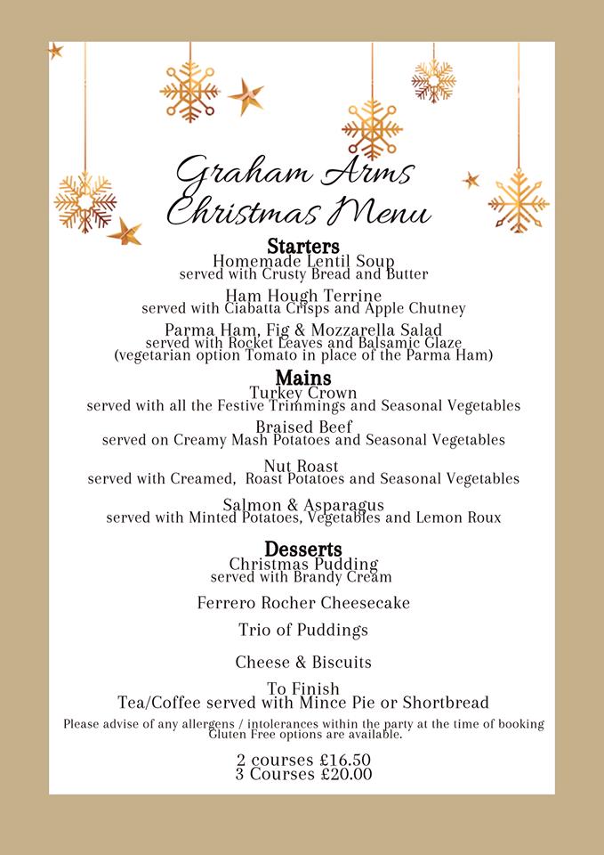 Menu at Graham arms pub & bar, Eastriggs