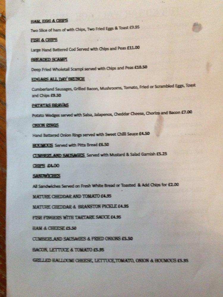 Menu at The Edgar Wallace pub & bar, London