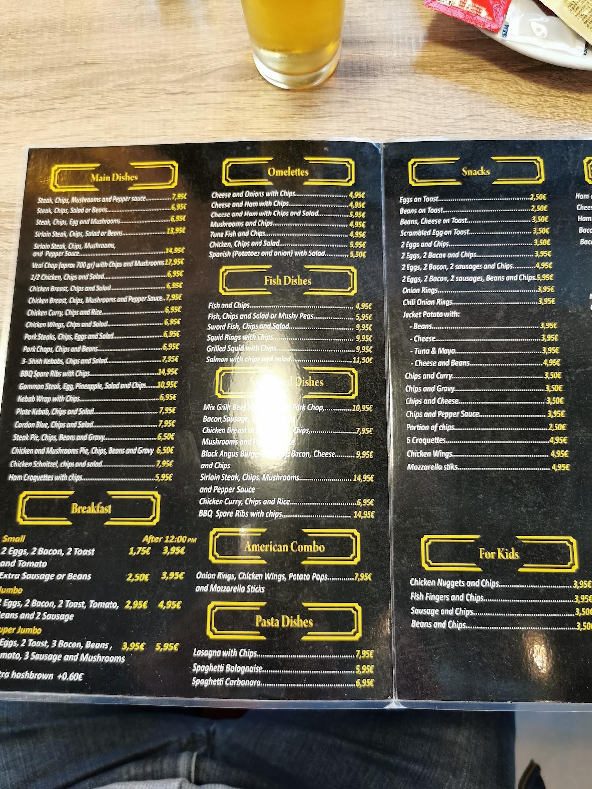 Menu At The Four Kings Restaurant Benidorm