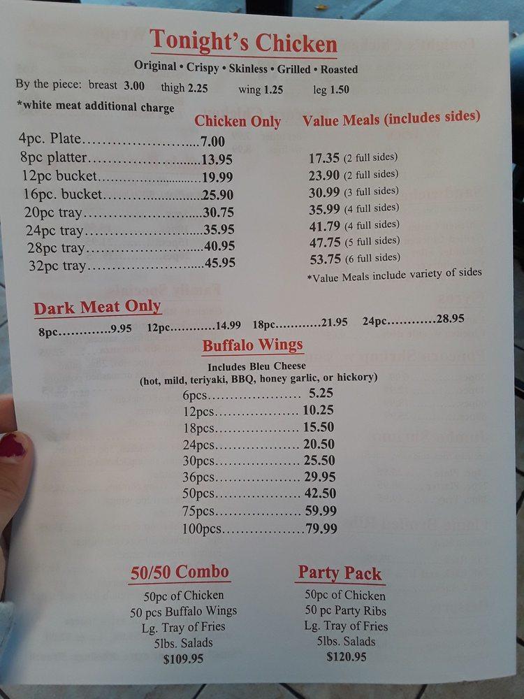 Menu at Chicken Tonight/Nathans Famous restaurant, Lindenhurst