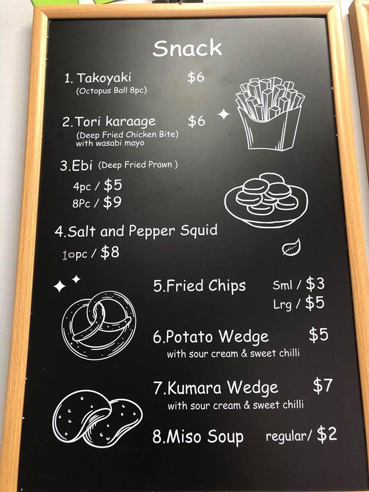 Menu at Mr.donburi restaurant, Paihia