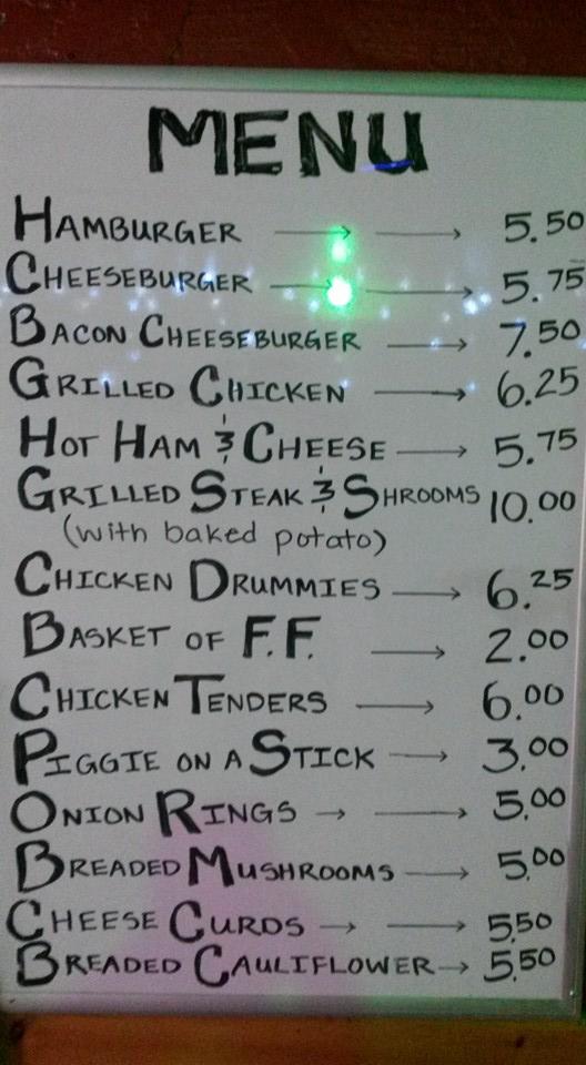 Menu at The Other Place Bar, Iron River