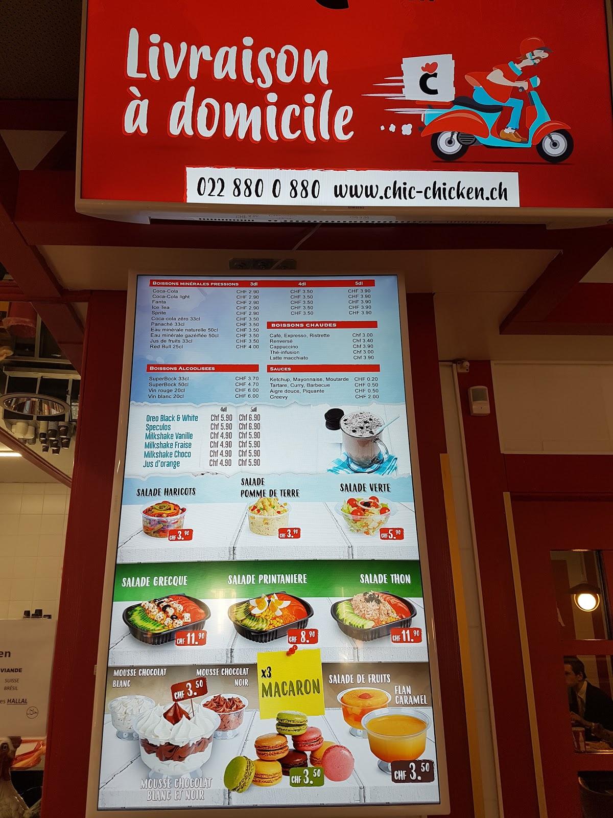 Menu at Chic Chicken, Geneva, Bd du Pont-d'Arve 28