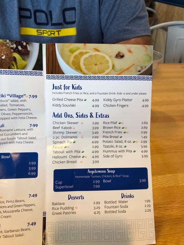 Menu at The Hungry Greek restaurant, Wesley Chapel