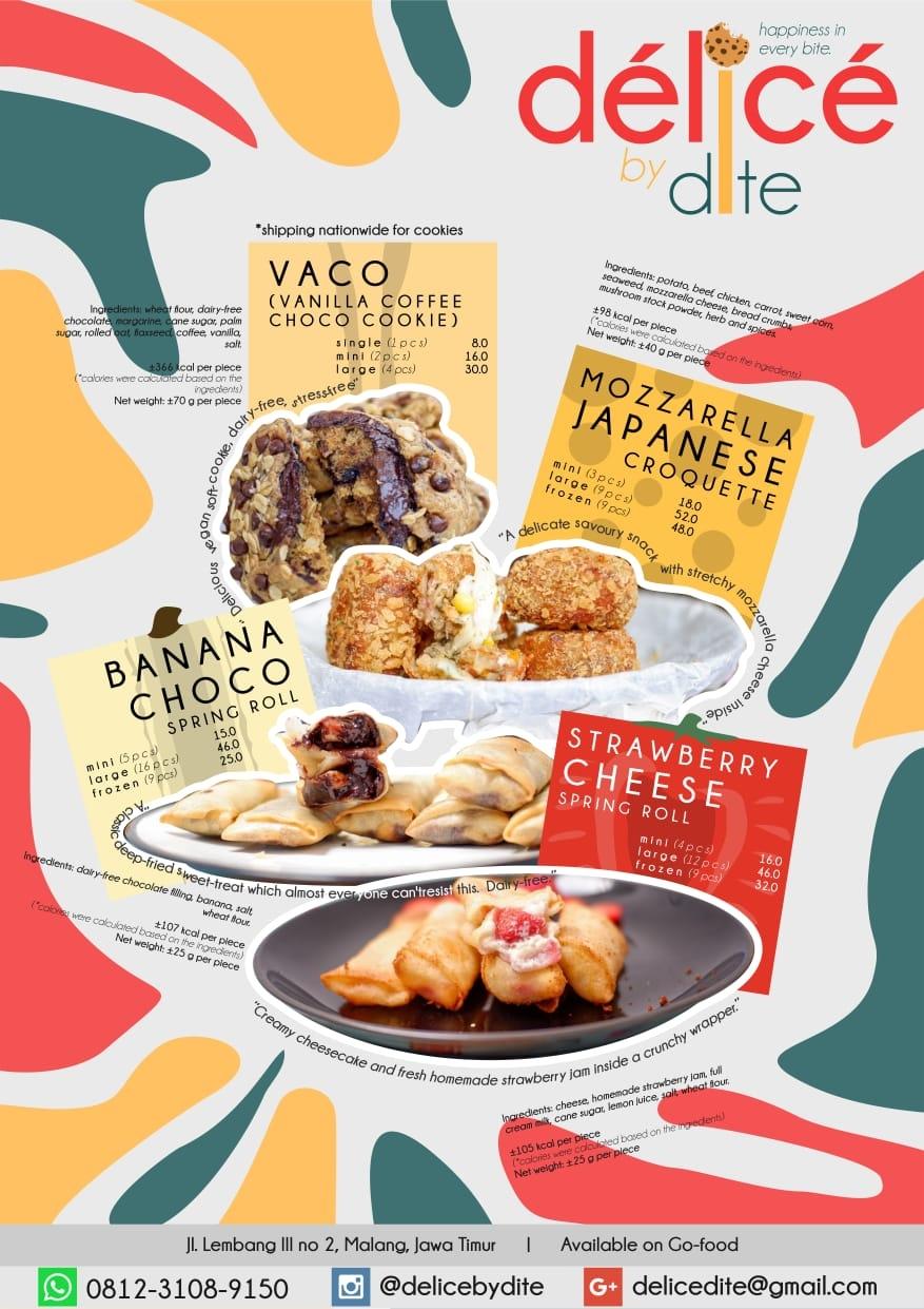 Menu at Delice By Dite (Soft Cookies, Desserts, Snacks) Malang, Malang