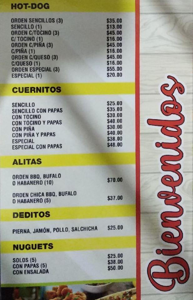 Menu at La Banana restaurant, Naolinco de Victoria