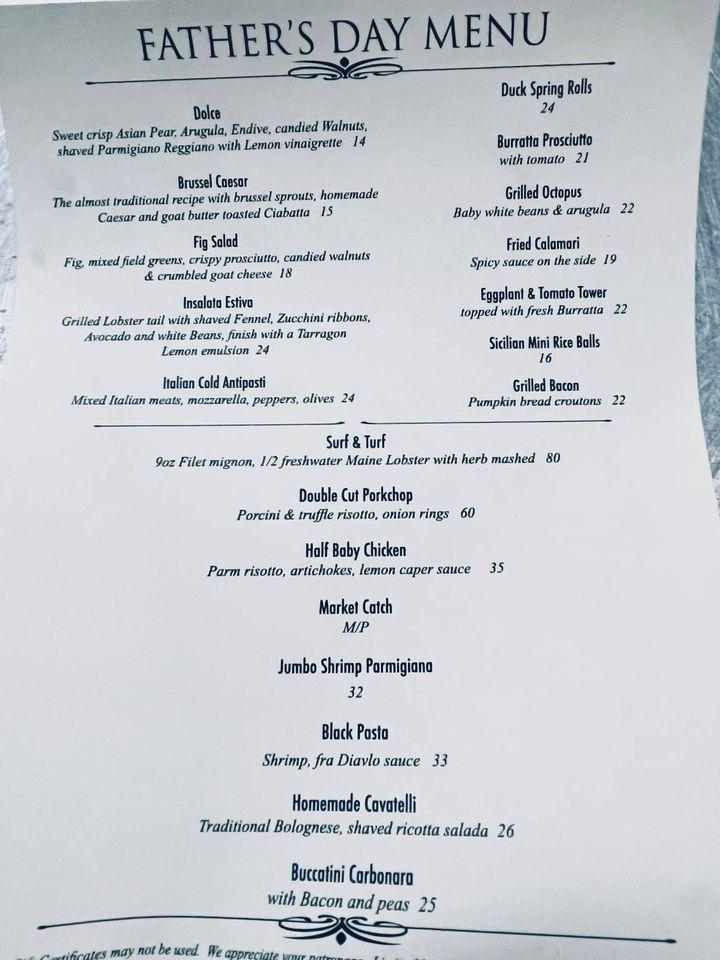 Menu at La Cucina Nouveau restaurant, Marlboro Township, 167 Route 9 South