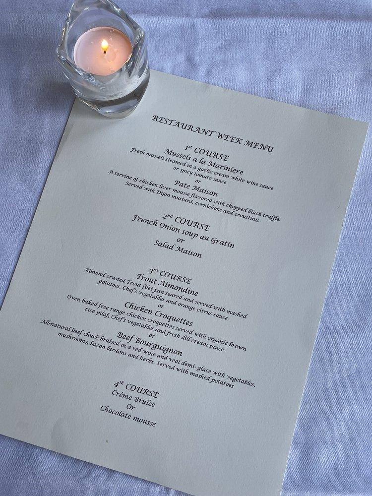 Menu at La Merise French Bistro restaurant, Denver