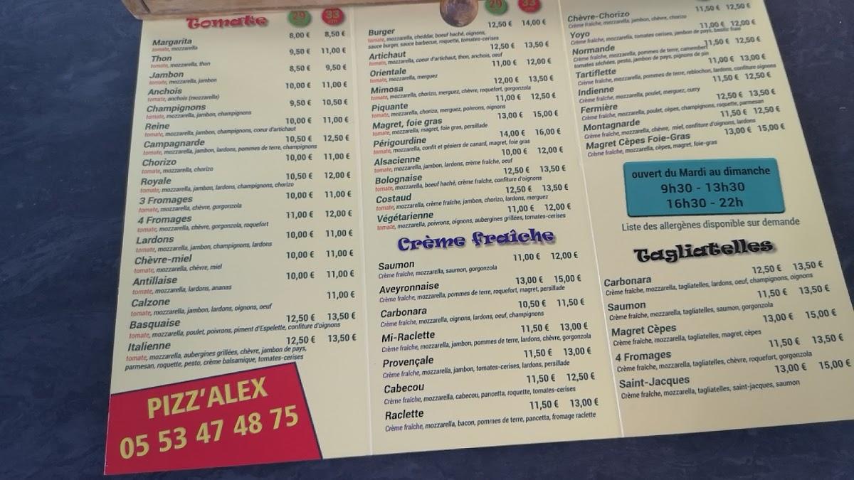 Menu au PIZZARIUM pizzeria, Agen, 107 Av. Jean Jaurès