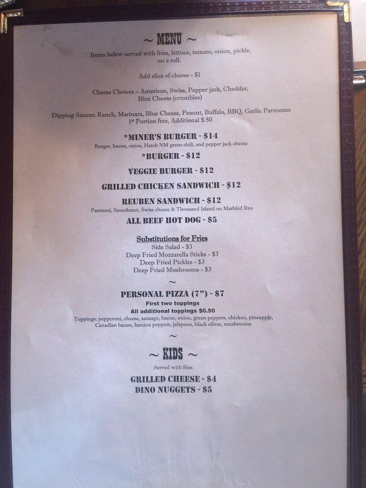 Menu at Platte River Saloon pub & bar, Fairplay