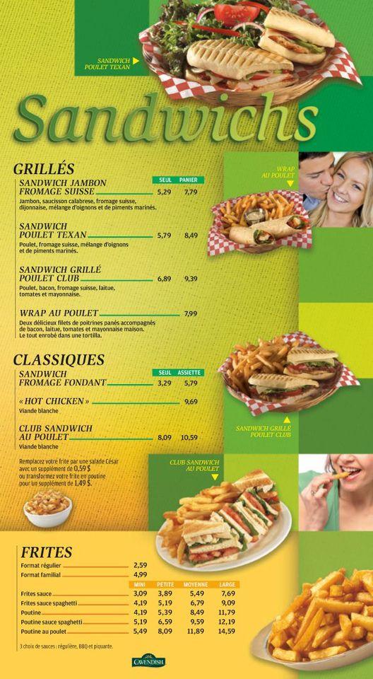 Menu au Restaurant Normandin Drummondville, Drummondville