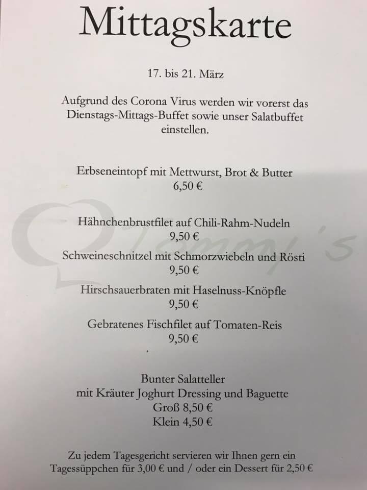 Speisekarte von Tommy's Restaurant & Bierstube im Kolpinghaus Brilon ...